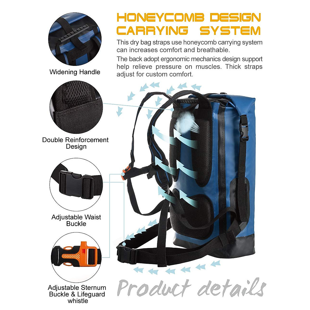 IDRYBAG Waterproof Backpack Dry Bag 20L/30L/40L, Floating Dry Backpack Waterproof for Men, Dry Sack Waterproof Bag for Backpacking Kayak