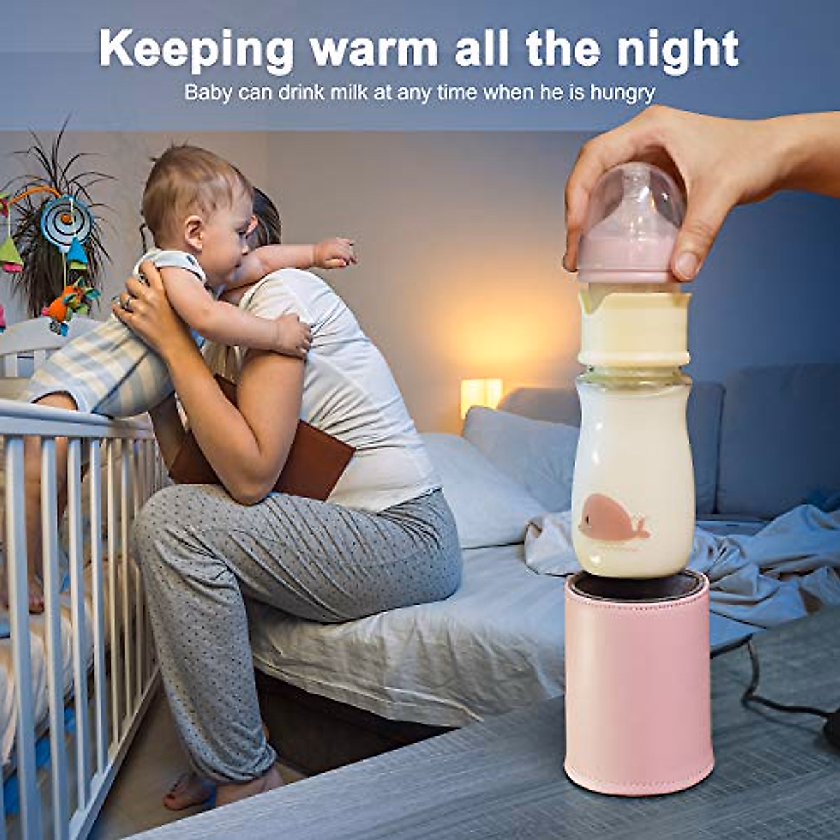 AIKEBAO Heating Constant Temperature Baby Glass bottles5oz,Portable/Formula Bottles/Automatic Mixing/Bottle for Formula/Baby Formula Bottle