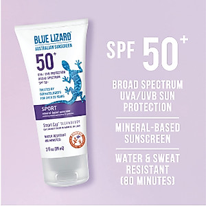 BLUE LIZARD Sport Mineral-Based Sunscreen Lotion - SPF 50+ - 3 oz