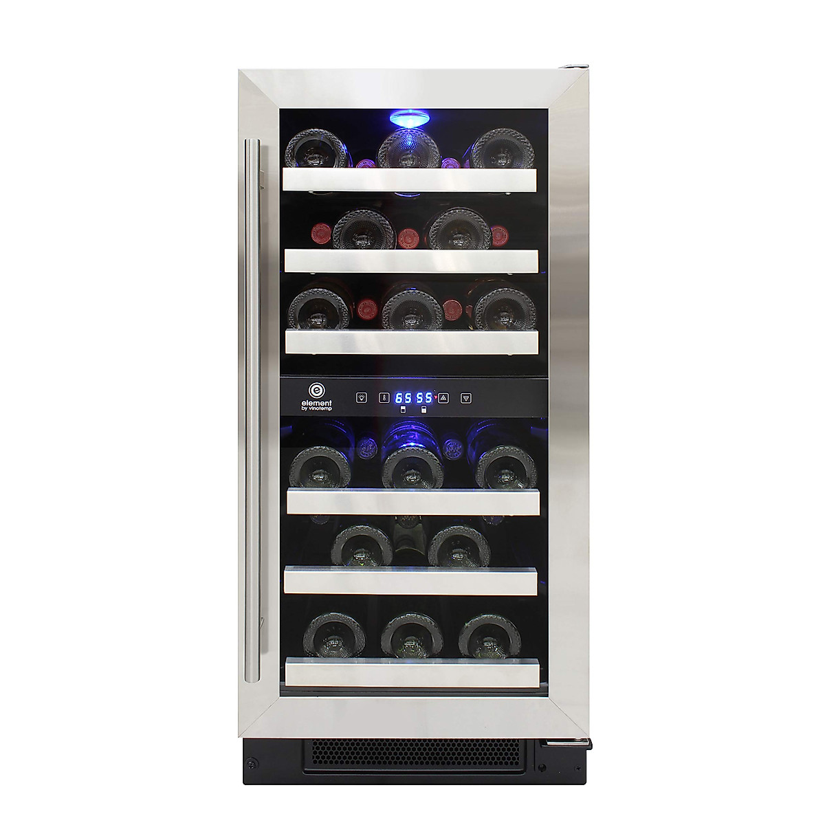 Vinotemp 28-Bottle Dual-Zone Wine Cooler (Stainless)