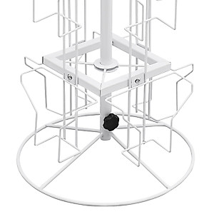 QUEMARQUE Greeting Card Display Stand, 3-Tier 12 Pockets Metal Postcard Display Rack Postcard Rack Retail Display Rack for Stickers Showcase (WHITE)