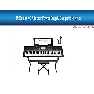 UpBright 9V AC/DC Adapter Compatible with Donner DEK-610 DEK610 Keyboard Piano Beginner 61 Key Electronic Portable Full Size Keyboard 9VDC 1A Switching Power Supply Cord Cable PS Battery Charger PSU
