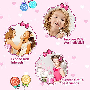 Tomons Kids Makeup Kit for Girls Princess Real Washable Cosmetic Pretend Play Toys with Mirror - Safety Tested- Non Toxic