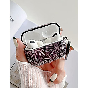Flower Case Compatible with Apple AirPods Pro Floral, Leaf Smooth Design Cute Kawaii Protective Case Anti-Fall Headphone Case for Airpod Pro Case (AirPods Pro, Rose Gold Leaf)