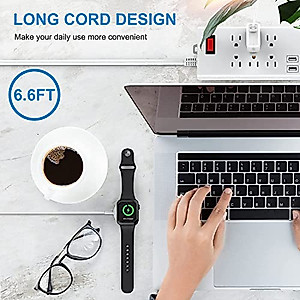 Watch Charger for Apple Watch Charger, Long 6.6FT iWatch Portable Wireless Fast Charging Cable Cord with USB Wall Charger Plug Adapter Block Compatible with Apple Watch Series 8/7/SE/6/5/4/3/2/1