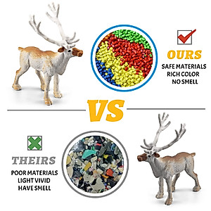 iqipets Arctic Animal Model Sets 7 PCS Mini Polar Bear Killer Whale Reindeer Seal Figurines for Kids Toys Christmas Birthday Gifts