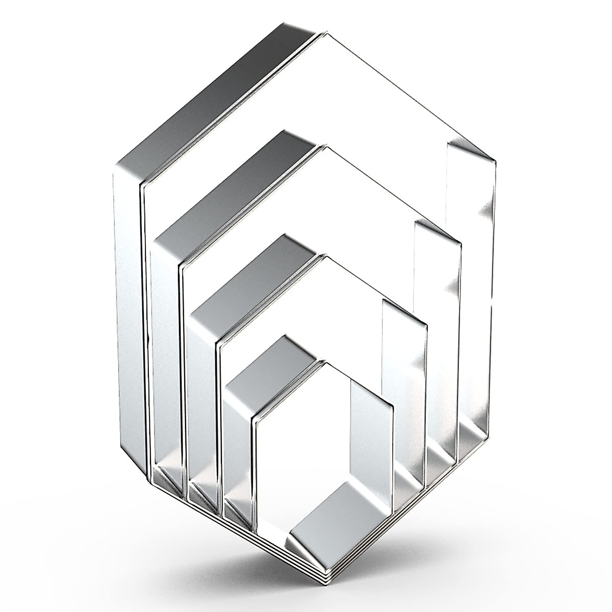 Long Hexagon Cookie Cutter Set Large - 5 Inch, 4 Inch, 3 Inch, 2 Inch - Geometric Gem Cookie Cutters Shapes Molds - Stainless Steel