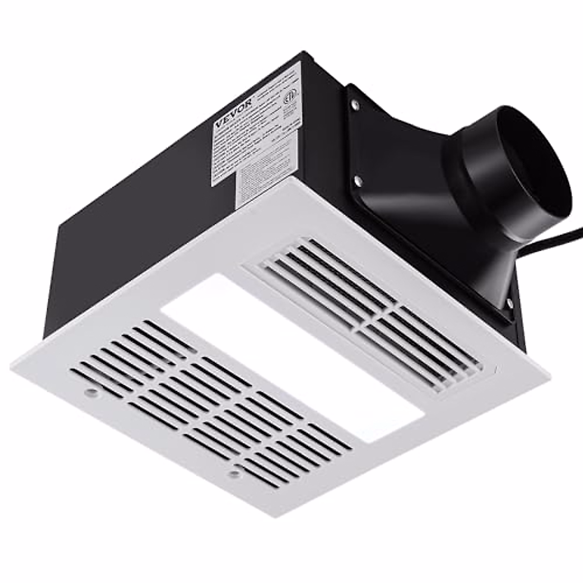VEVOR Bathroom Exhaust Fan, 110 CFM Ventilation, 1.5sones Low Noise Operation, Remote Control, Cooling&Heating, LED Light 3000/4000/5000K, Airflow Speed&Light Brightness Adjustable, Timer
