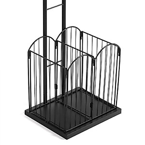 lesolar Basketball Rack - Sports Equipment Organizer - Ball Rack Ball Organizer for Garage with Hook Basket for Basketball Football Badminton Volleyball, Black