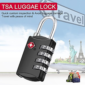 ZHEGE TSA Approved Locks, Luggage Locks, 3 Dial TSA Lock for Suitcases, Backpack, Baggage (Rose Gold)