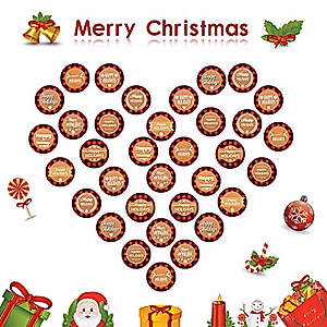 Outus 1000 Pieces Christmas Stickers for Envelopes 1.38", 9 Designs Round Merry Christmas Label Stickers Christmas Envelope Seal Self Adhesive Holiday Stickers for Cards Gift Party (Happy Style)