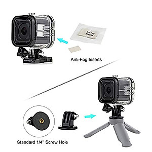 SOINSUN 60m Waterproof Dive Housing Case with Bracket Accessories for GoPro Hero 5 Session Hero 4 Session Hero Session Cameras