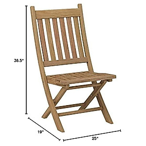 Modway EEI-2702-NAT Marina Premium Grade A Teak Wood Outdoor Patio Folding Chair, Natural