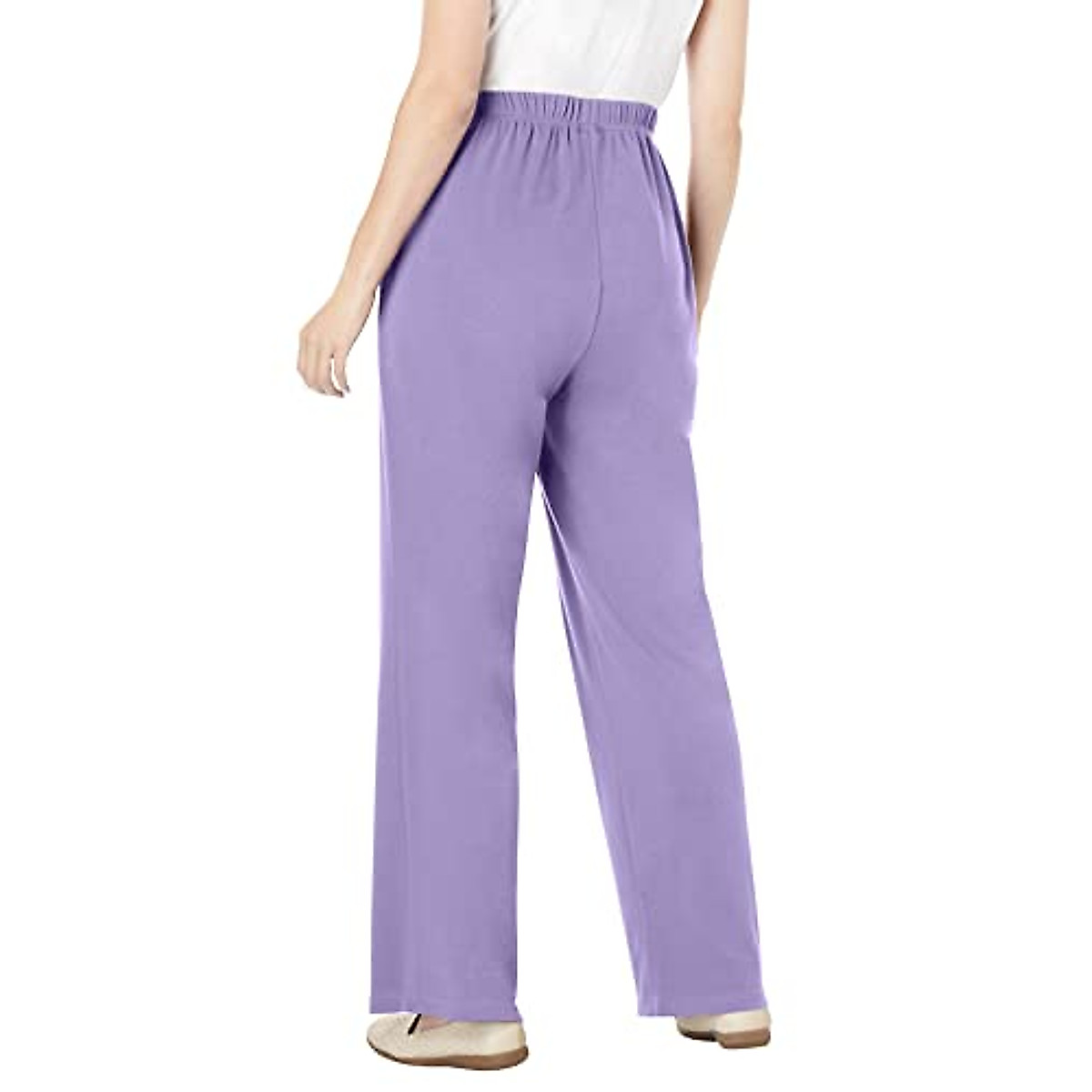 Woman Within Women's Plus Size 7-Day Knit Wide Leg Pant - L, Black