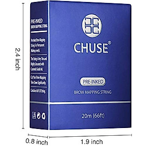 CHUSE Brow Mapping String for Microblading - Pre-Inked - 66ft (20m) -1 mm Fine Bamboo Charcoal Thread
