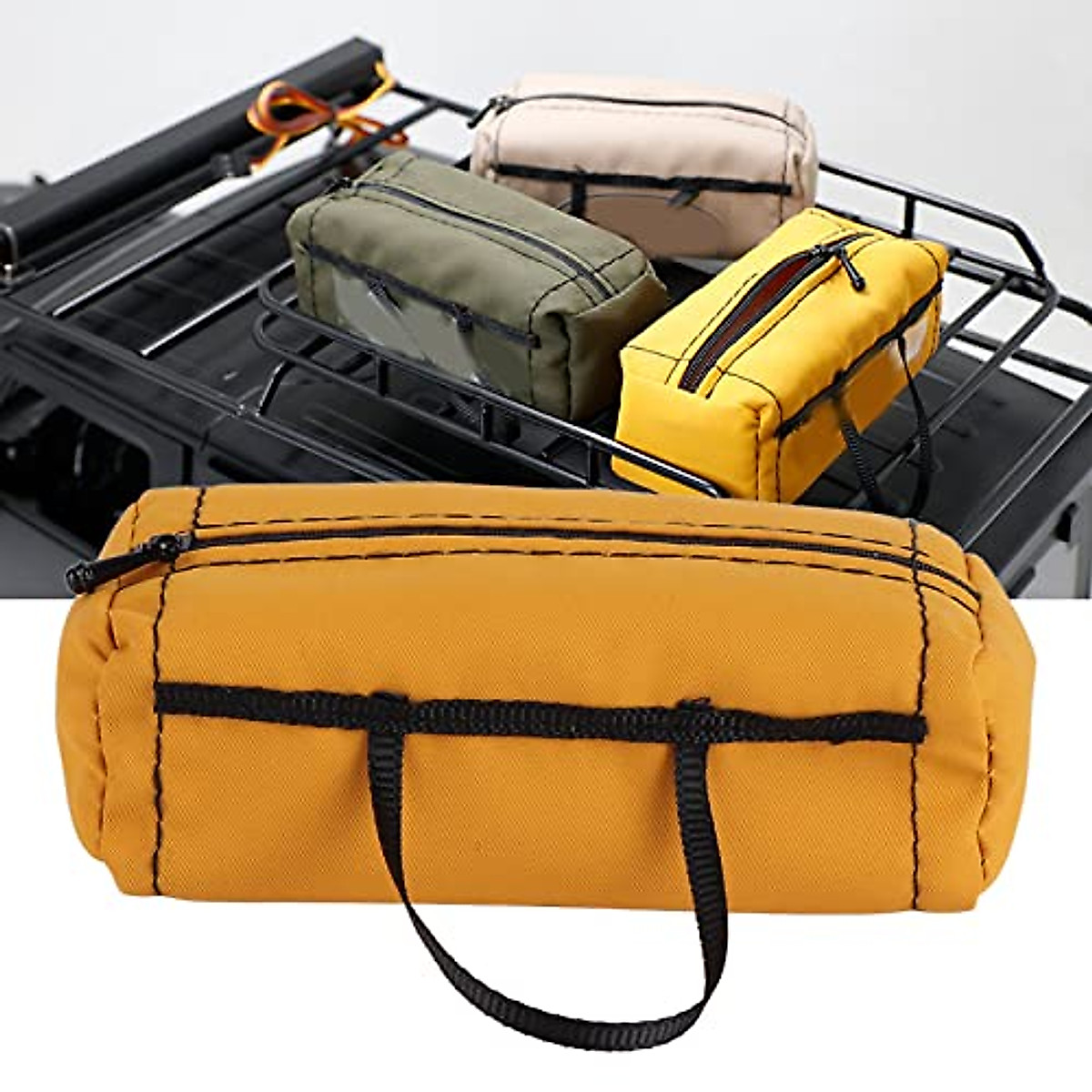 HEEPDD RC Car Luggage Carrying Bag, Fine Workmanship RC 1/10 Mini Luggage Bag Durable Easy to Use for Decoration (Yellow)