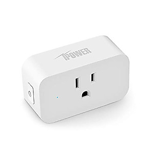 iPower Plug Smart WiFi Outlet with Alexa, Echo, Timer, White