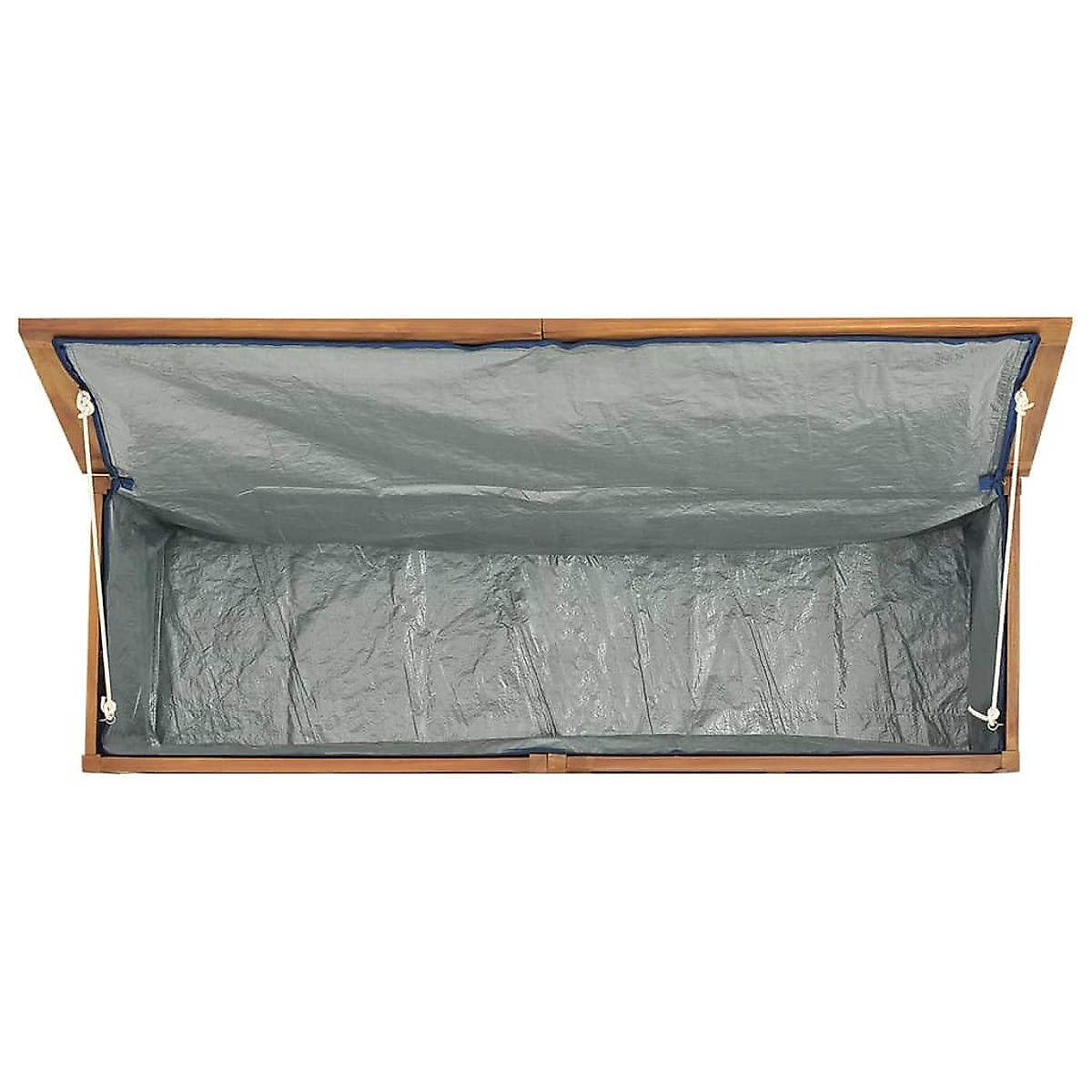 GOLINPEILO Outdoor Patio Storage Box Solid Teak Wood Deck Box Outdoor Storage Organization Box with Lid Storage Bench and Waterproof Lining for Garden,Patio,Backyard,59.1"x19.7"x21.7" -AA