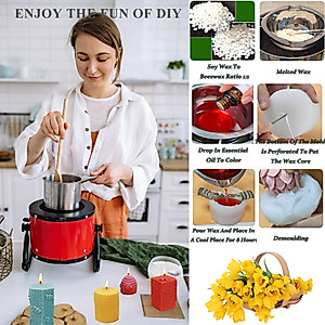 Candle Molds，4PC Pillar Candle Molds for Candle Making Resin Molds Silicone 3D Candle Moulds Bee Honeycomb Candle Making Kits for Soap Cake Mousse Ice Cream Clay DIY Artcraft Gift(Size : C)