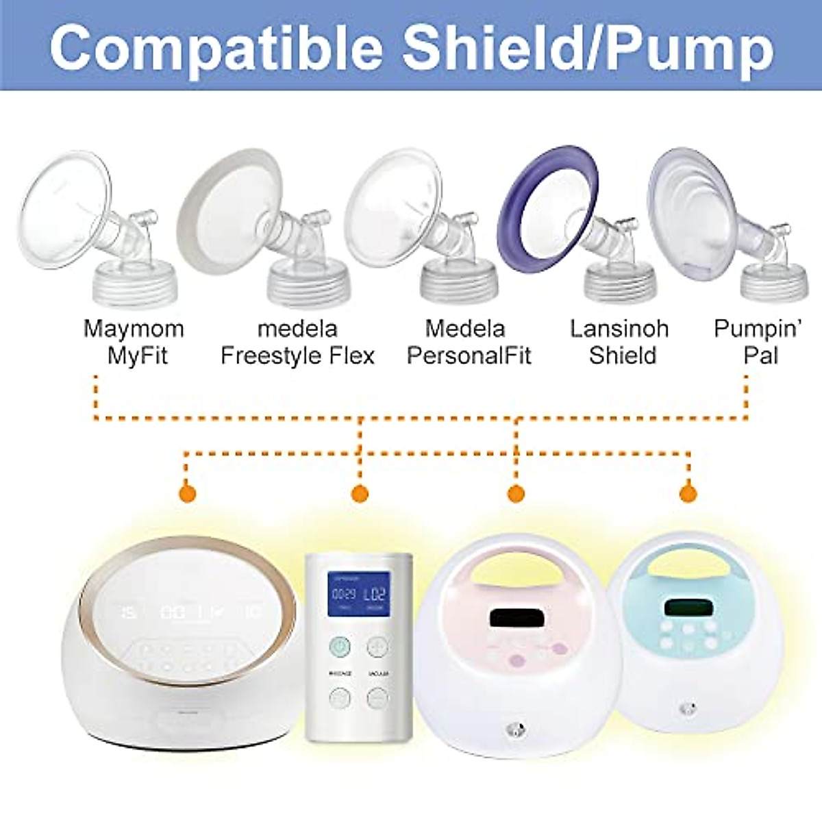 Maymom MyFit Flange Set 19mm Shield Widemouth Connector 3rd Gen Duckbill Valve Work w/Spectra S2 Spectra S1 Not Original Spectra S2 Accessories Not OEM Spectra Pump Parts Spectra Flange Spectra Valve