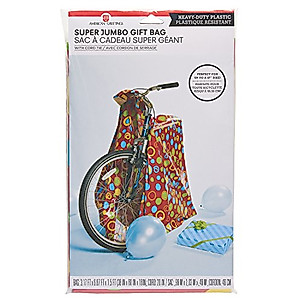 American Greetings Multicolor Dots Jumbo Plastic Gift Bag