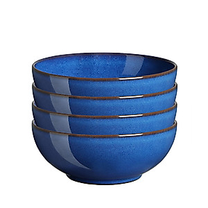 Denby Imperial Set of 4 Coupe Cereal Bowl Set, One size, cobalt blue