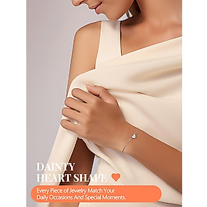 Sterling Silver Heart Letter A Bracelets Silver Initial 18K White Gold Plated Bracelet Initial Charm Women Bracelet Jewelry