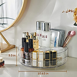 Boconia 2 Pack 10.6" Lazy Susan Organizer with 3 Removable Bins Pantry Organization and Storage Lazy Susan Turntable for Cabinet Medicine Cabinet Organizer Spice Spinner Kitchen, Countertop, Bathroom