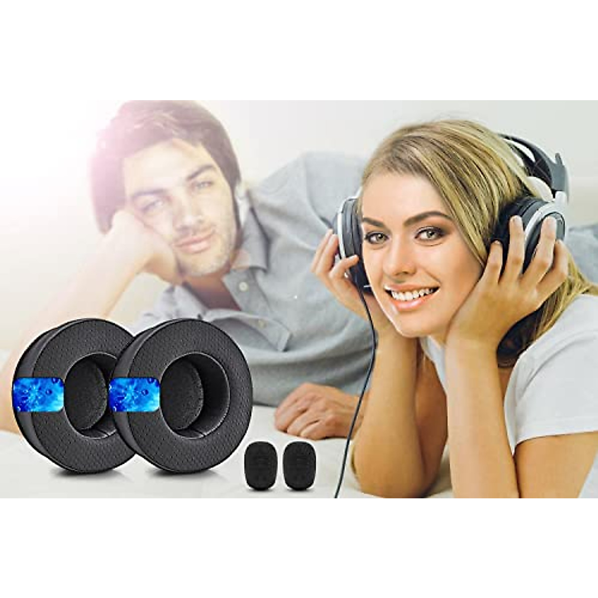 Virtuoso XT Cooling Gel Earpads - Compatible with Virtuoso RGB Wireless SE Headset, Hybrid Fabric Thicker Cooling Gel Replacement Earpads (Cooling Gel Black Fabric)