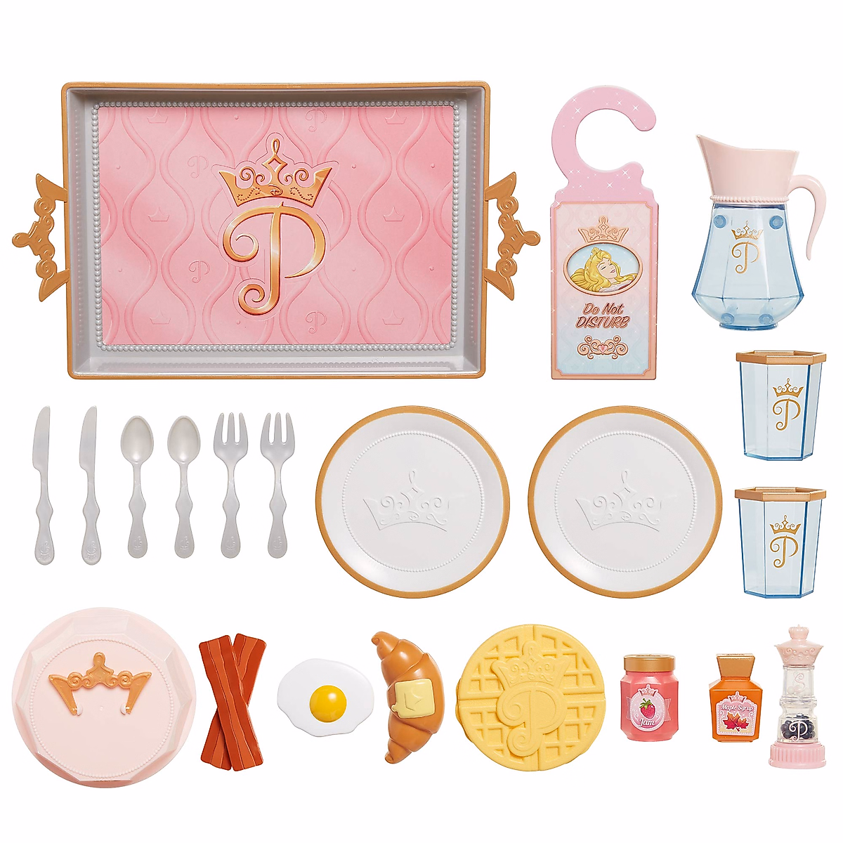 Disney Princess Style Collection Room Service Pretend Play Toy Set - with Serving Tray, Plate Cover, Pitcher & More for A Great Pretend Travel Experience - Girls Ages 3+