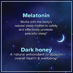 Zarbee's Melatonin Gummies 3mg Sleep Supplement to Promote Peaceful Sleep, Natural Mixed Fruit Flavor, Adults Gummy Age 12 Up, 60 Count