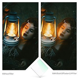 K&F Concept 100x100mm Square Black Diffuison 1/4 Effect Filter 28 Multi-Layer Coatings Dream Cinematic Effect Filter for Camera Lens