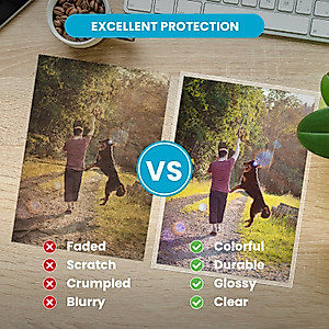 T&W SAME FILM 20 Pack Self Adhesive Laminating Sheets, 8 x 11 Inch Laminator Sheets, Self Sealing Laminating Sheets for Laminator, Round Corner, No Heat, No Machine Needed