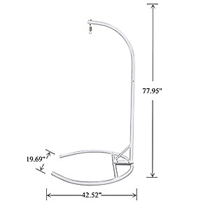 C-Shape Base Hanging Chair Hammock Stand - Powder Coated Construction for Egg Chair and Indoor/Outdoor Hammock Chairs, X-Large (White)