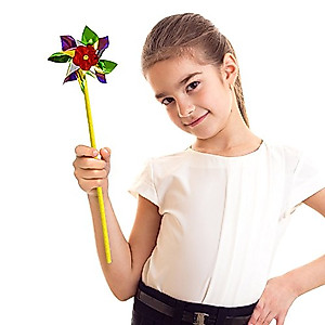 ArtCreativity Rainbow Pinwheels - Pack of 36 - Assorted Colors Wind Spinners, Yard - Garden Windmills, Whirl Pinwheels for Party Favors and Outdoor Lawn Decorations