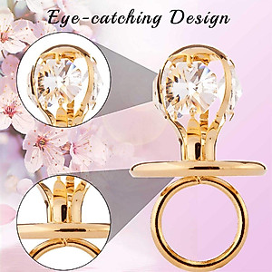 Matashi 24K Gold Plated Baby Pacifier Ornament with Crystals Baby's First Christmas Holiday Ornament and Hanging Pendant - Great Gift for Baby Shower, New Born Baby Gift