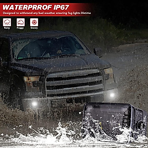 BICYACO LED Fog Lights with DRL Daytime Running Lights Compatible with 2015-2020 Ford F150, 4 Inch LED Fog Light Assembly Kit, 36W Waterproof LED Bumper Lamps Set-1 Pair