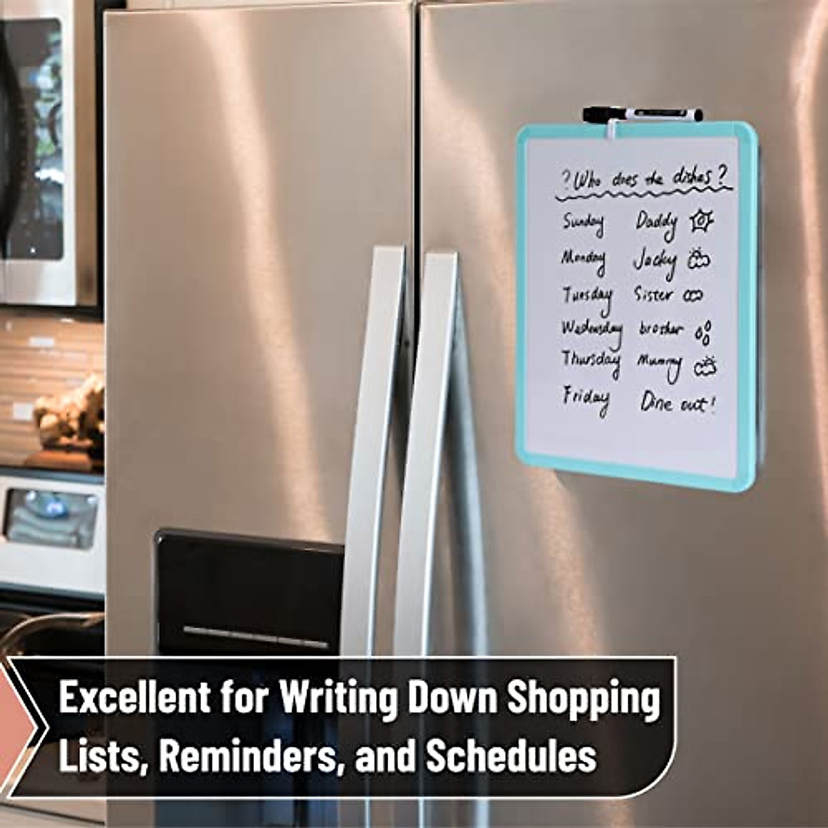 Mr. Pen- Dry Erase Board, 14” x 11” with a Black Dry Erase Marker, Mint Green Frame, Small White Board Dry Erase, Dry Erase Board Small Dry Erase Board, Small Whiteboard