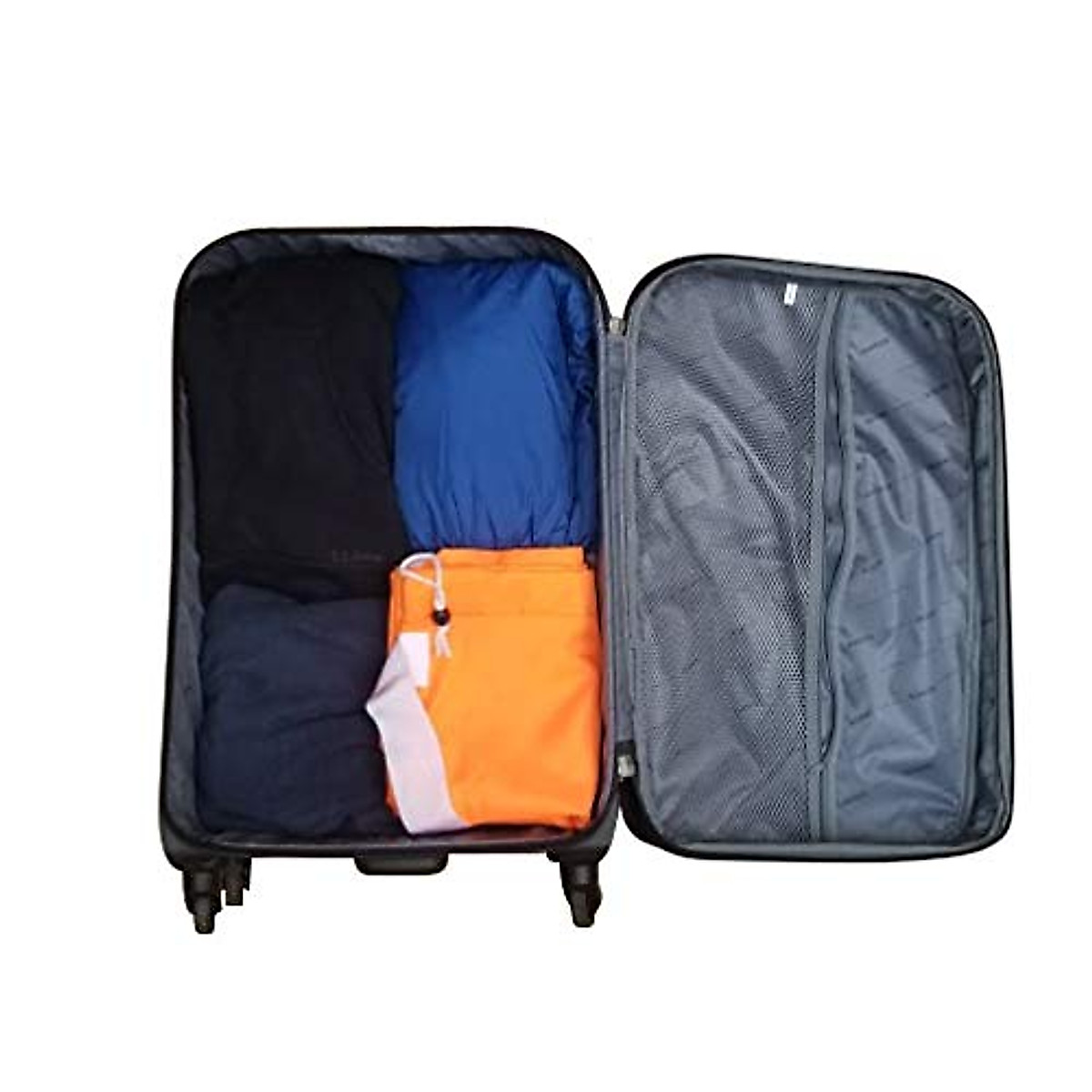 2 Pack - Nylon Travel Laundry Bags with Shoulder Strap, Machine Washable Dirty Clothes Organizer, size: 30" x 40" Easy fit a Laundry Hamper or Basket, Made in USA (ORANGE)