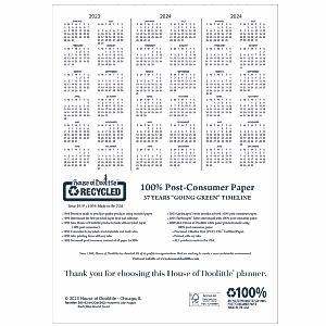 2023-2024 House of Doolittle 8.5-inch x 11-inch Academic Monthly Planner, Black (26502-24)