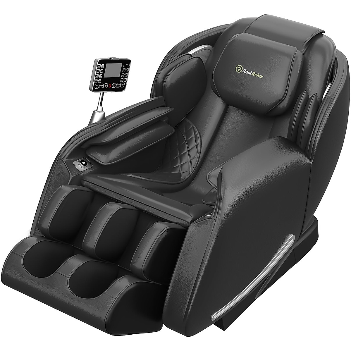 Real Relax Massage Chair, Full Body Zero Gravity SL-Track Shiatsu Massage Recliner Chair, Favor-06 Black