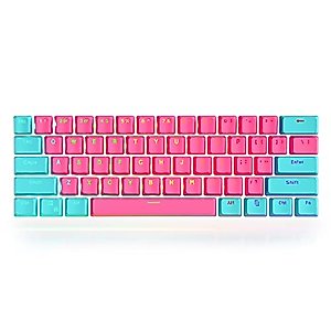 Guffercty kred 61 Keycaps 60 Percent Miami Keycaps Set PBT Ducky Keycap Backlit OEM Profile with Key Puller for Cherry MX Switches Mechanical Gaming Keyboard (Miami)
