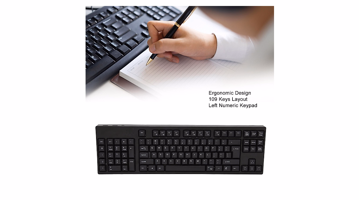 Ergonomic Left Handed Mechanical Keyboard - 109 Keys