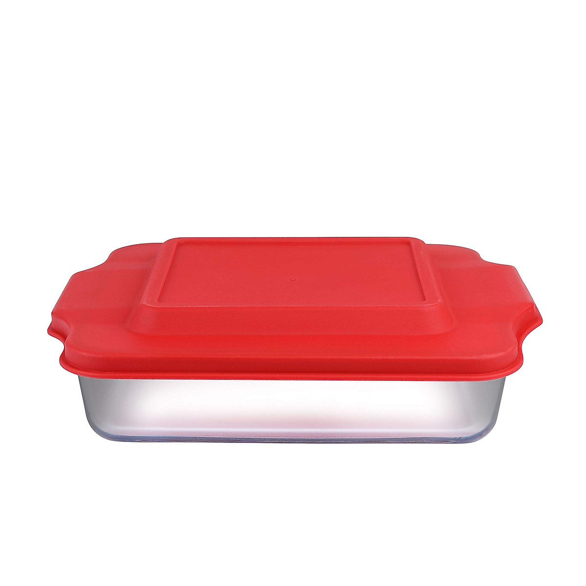 Bovado USA 8” x 8” 1.5 Quart Square Dish for Storage, Mixing, Serving - Dishwasher, Freezer & Oven Safe Glass, Easy-Clean, Clear with Lid, Pack of 1
