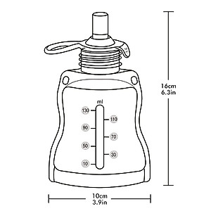 haakaa Reusable Baby Food Pouches, Refillable Silicone Squeeze Storage Pouches, Compatible Breastmilk Storage Bags, Freezer Safe & Washable, 130ml, 2pcs