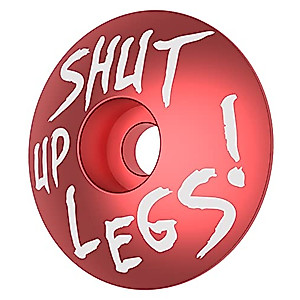Bike Accessories - Bicycle Accessories - Mountain Bike Accessories - MTB Stem Cap - Headset Cap - Great Aesthetic Upgrade for Bike, Ebike, BMX, Road Bike - Customize your Ride! (Red Shut Up Legs)