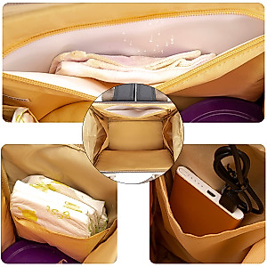 OSOCE Diaper Bag Backpack, MultiFunction Maternity Baby Bag, Waterproof and Stylish Diaper Backpack for Mom and Dad, Baby Diaper Bag with Large Capacity and Lightweight Size, Light Grey