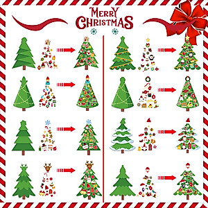 48 Pieces Christmas Tree Craft Kit for Kids Christmas Arts and Crafts Make Your Own Christmas Craft Project for Kid DIY Christmas Tree Ornament Kit Self Adhesive Sticker Sheet for Xmas Tree Decoration