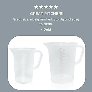 AppleTofu Appletofu Plastic Graduated Measuring and Mixing Pitcher - 2000ml Plastic Graduated Measuring Pitcher - Large Cylinder Graduated Measuring Container with Handle and Pour Spout - 2 Liter