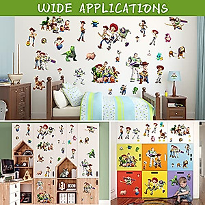 Toy 4 Anime Wall Decals Removable Large Waterproof Toy Cartoon Story Wall Sticker Peel and Stick Mural for Girls Kids Children Bedroom Living Room Baby Nursery Decoration